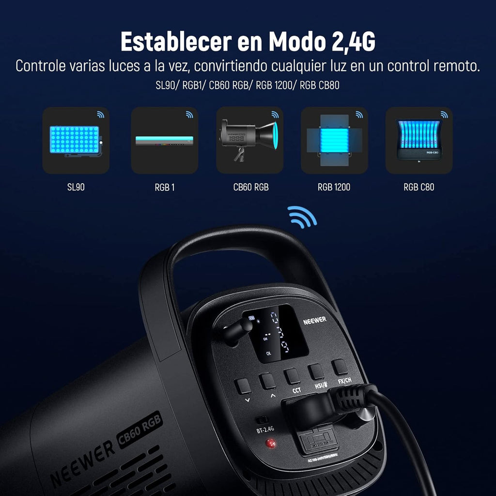Lámpara Neewer CB60 RGB 70 watts – Videostaff